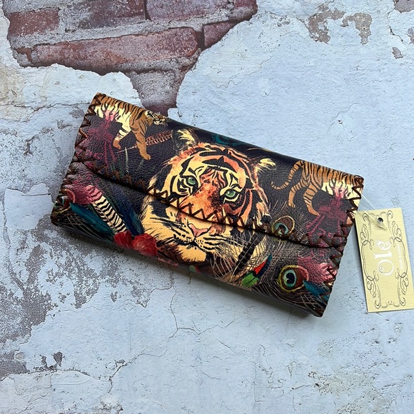 Ole | Bags | Wallet Colorful Tiger Graphic With Peacock Feathers ...